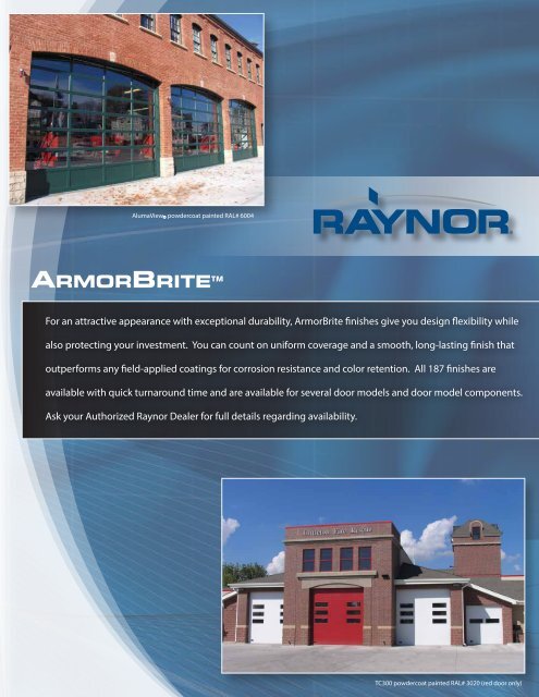 ArmorBriteâ ¢ Color Chart - Raynor Garage Doors