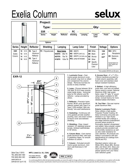 Exelia Column [EXR] selux.us