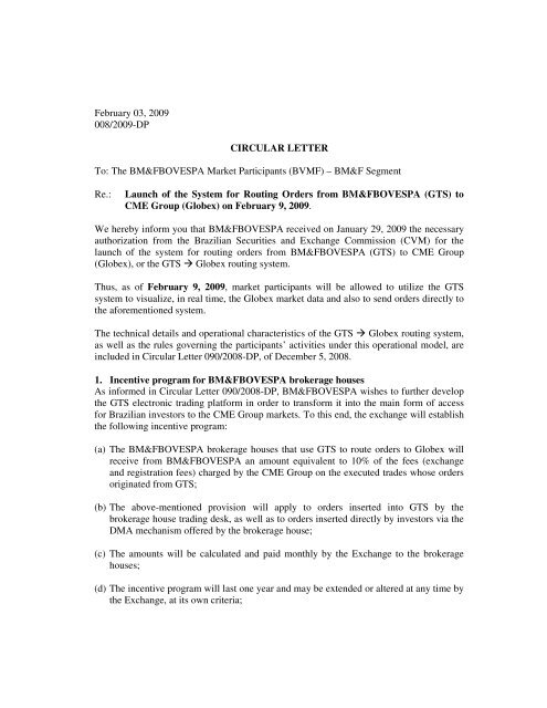 Circular Letter 008/2009-DP - BM&FBovespa
