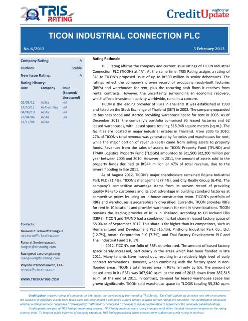 TICON INDUSTRIAL CONNECTION PLC