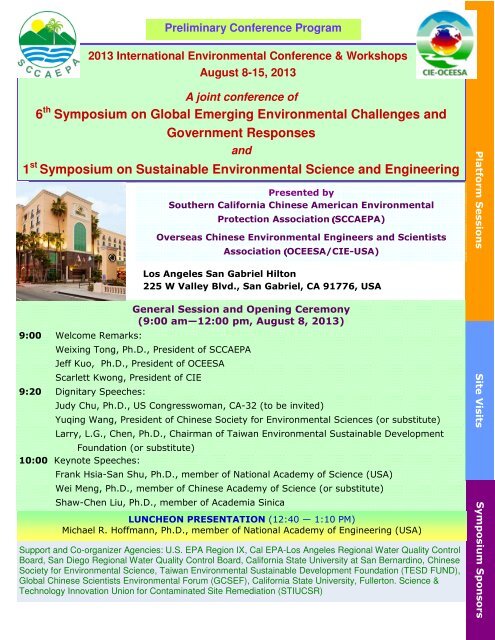 Preliminary Conference Program with technical program