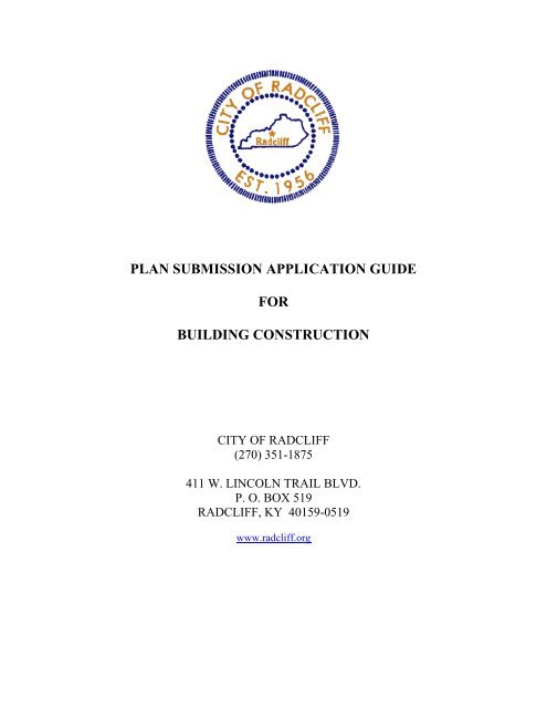 plan submission application guide for building ... - City of Radcliff