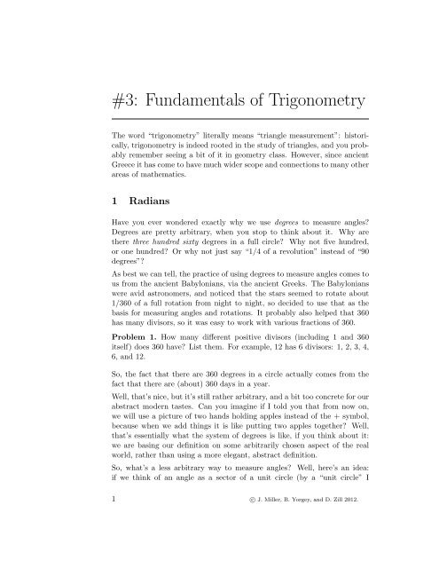 #3: Fundamentals of Trigonometry