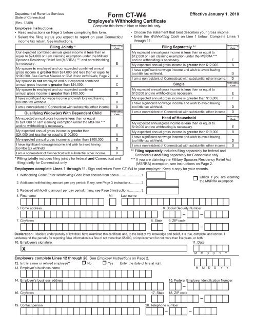 Form CT-W4 - Teach for America