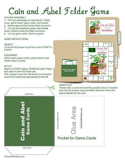 Cain and Abel Lapbook Game - Heart of Wisdom