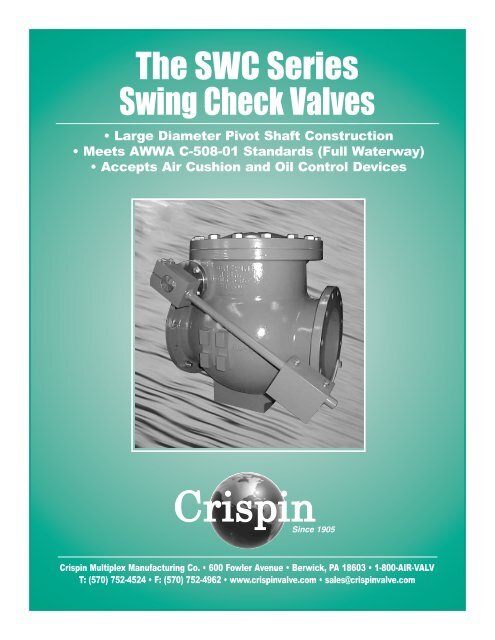 Crispin Swing Check Valves - Metro Valve & Actuation