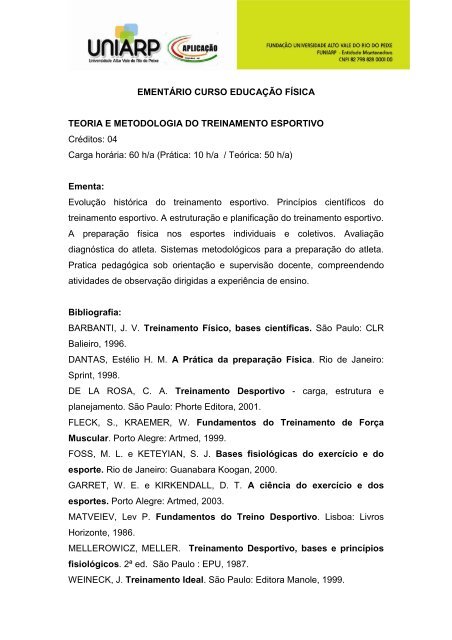 Teoria e metodologia do treinamento esportivo - Uniarp