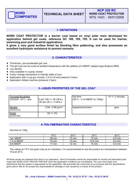 nord composites technical data sheet ncp 220 rc ntg ... - neo.co.th