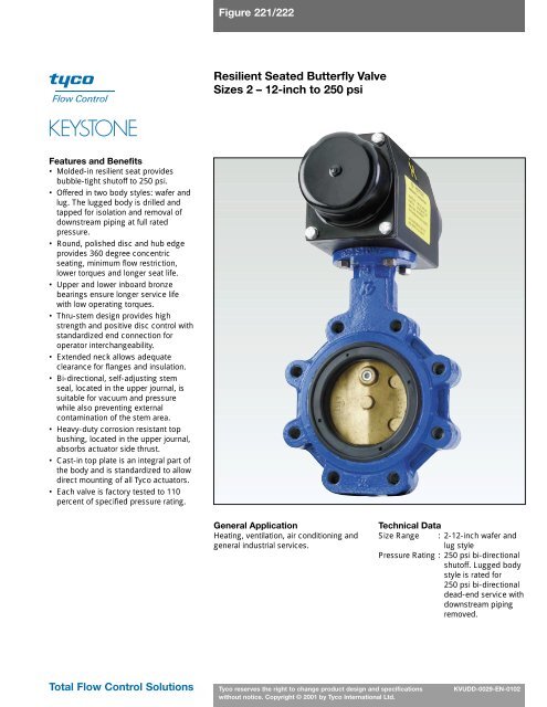 Keystone Figure 221 & 222 Butterfly Valve - RM Headlee