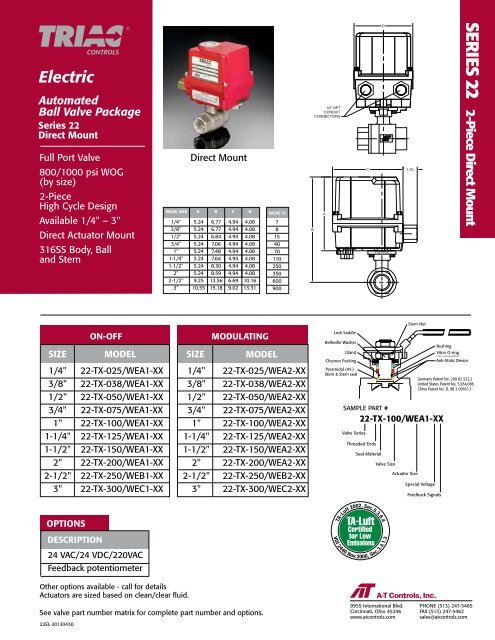 Triac Controls Series 22 with Electric Actuator - RM Headlee