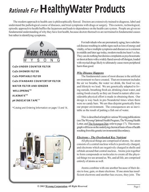 Healthy Water Monograph - Wysong Human Health Products