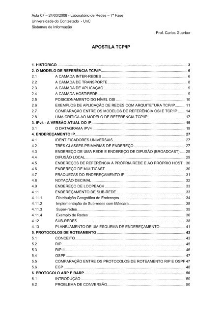 APOSTILA TCP/IP - UnC