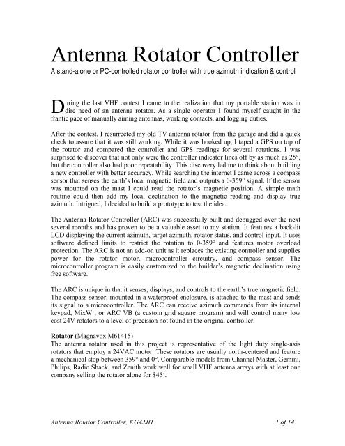 Antenna Rotator Controller - KG4JJH