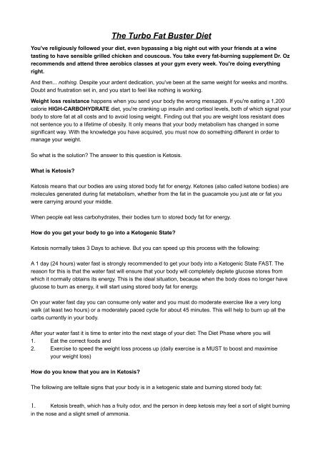 The Turbo Fat Buster Diet