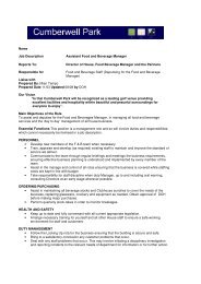 Job Description Assistant Chef Reports To Head Chef & Sous Chef ...