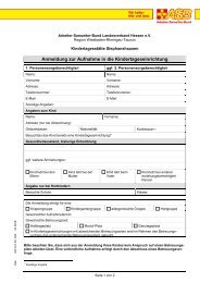 Infoblatt Anmeldung - KITA-Verbund Kleinmachnow