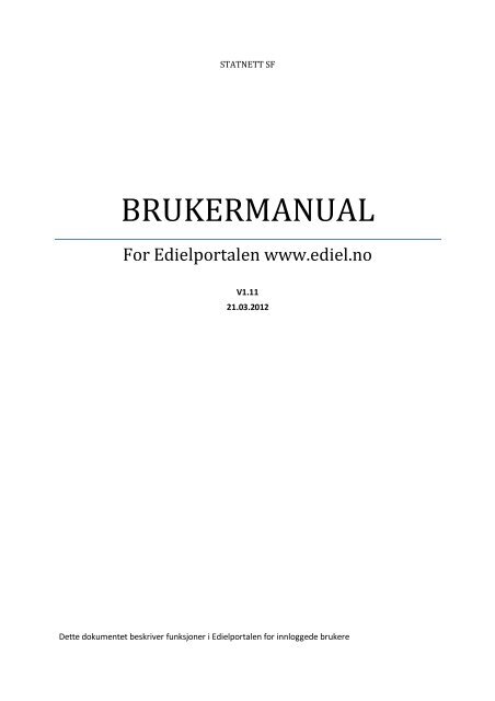 Brukermanual for Edielportalen