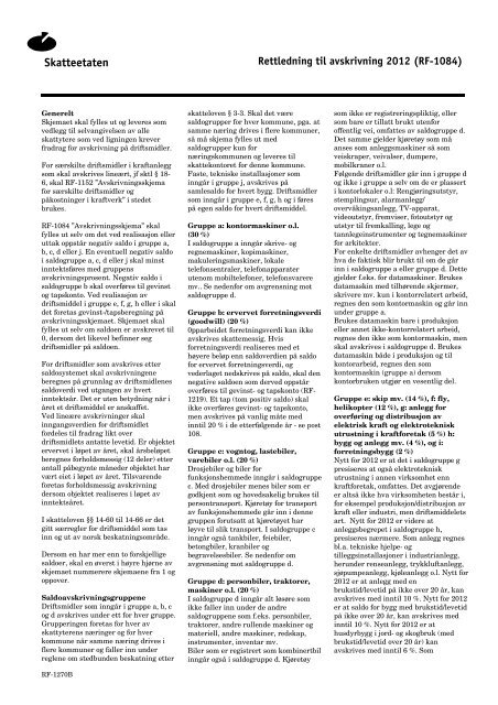 Rettledning for utfylling av Avskrivning - Skatteetaten
