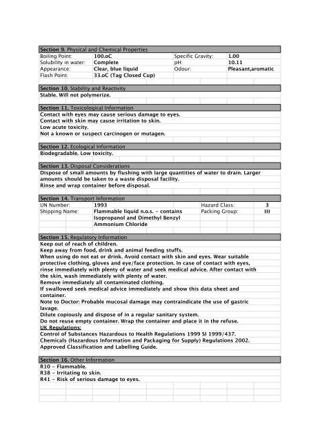 Section 9. Physical and C