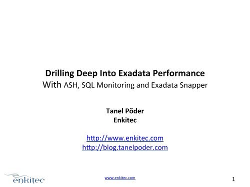 Drilling Deep Into Exadata Performance - Tanel Poder