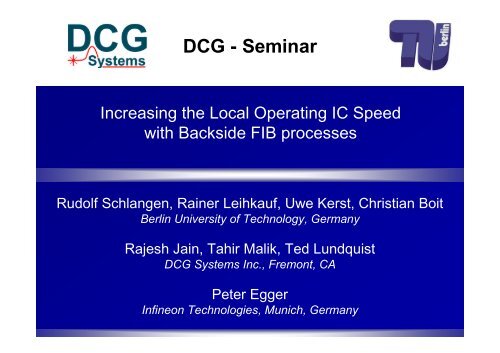 DCG - Seminar - DCG Systems