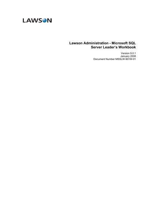 Lawson Administration - Microsoft SQL Server ... - Digital Concourse