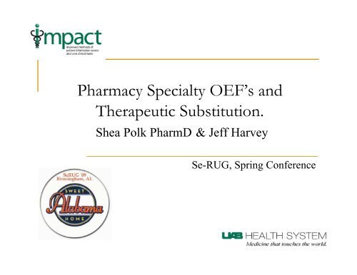 Pharmacy Specialty OEF's and Therapeutic ... - Digital Concourse