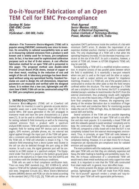 Do-it-Yourself Fabrication of an Open TEM Cell for EMC Pre ...