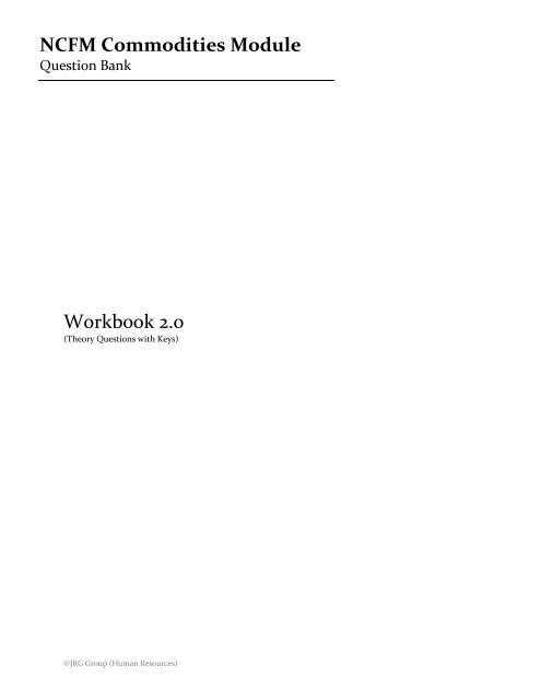 Workbook 2.0 NCFM Commodities Module
