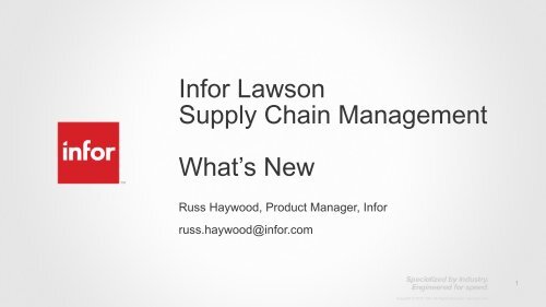 Infor Lawson Supply Chain Management What's ... - Digital Concourse