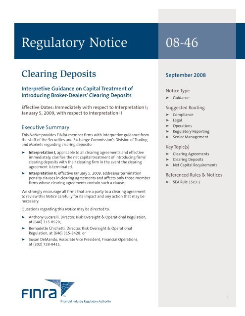 Regulatory Notice 08-46 - finra