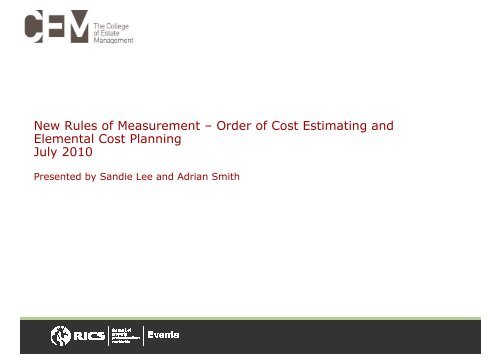 Order of cost estimate and Elemental Cost Plan