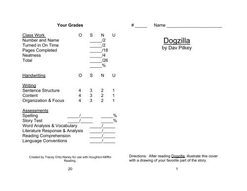 Dogzilla Test Practice Packet