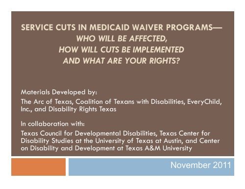 service cuts in medicaid waiver programs - Disability Rights Texas