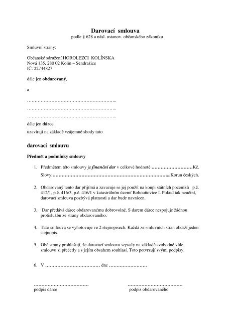 DarovacÃ­ smlouva - hopsuk