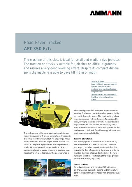 Road Paver Tracked AFT 350 E/G - Ammann Group