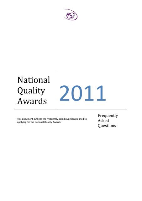 National Quality Awards - Bureau of Standards Jamaica