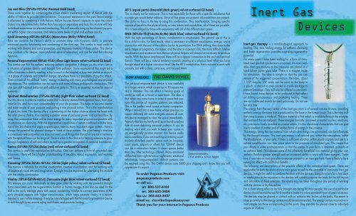 Inert Gas Devices Booklet - Pegasus Products