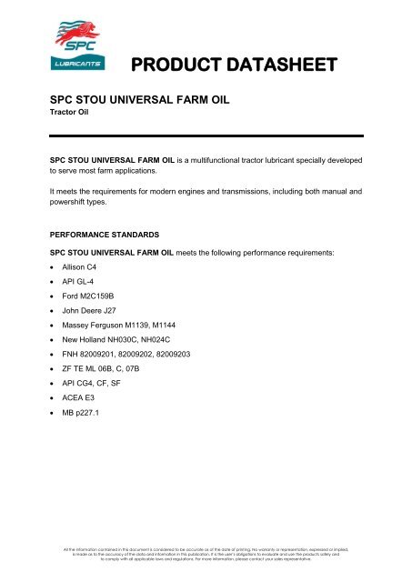 spc stou universal farm oil