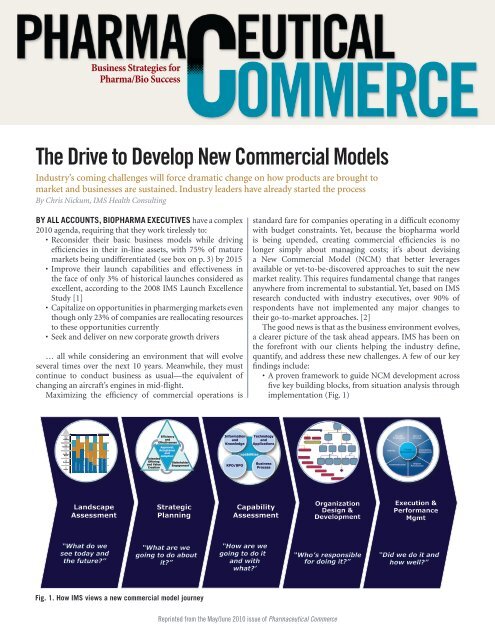 The Drive to Develop New Commercial Models - IMS Health