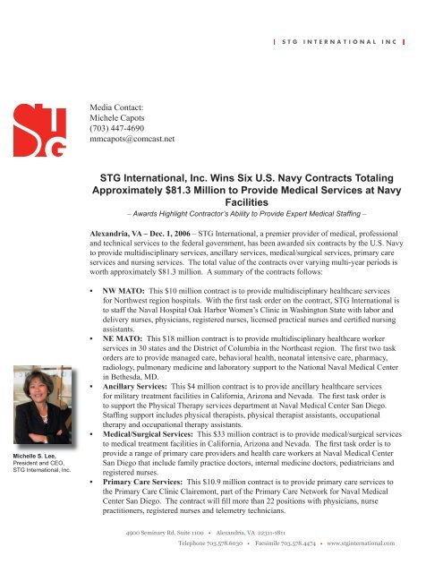 STG International, Inc. Wins Six U.S. Navy Contracts Totaling ...