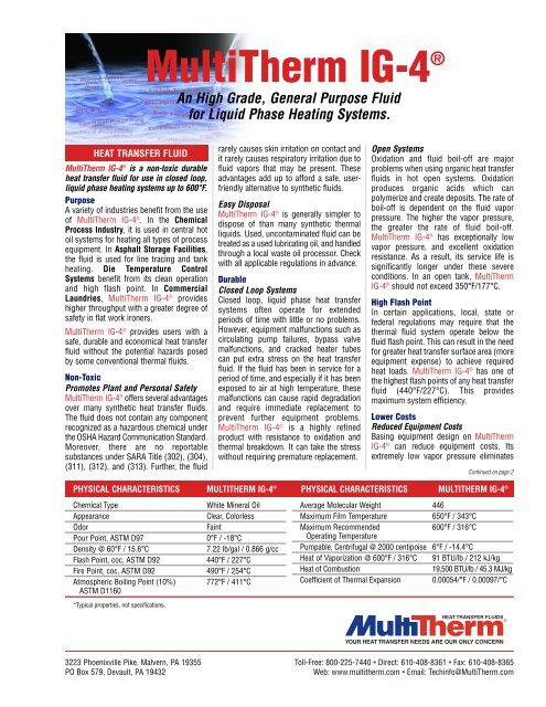 MultiTherm IG-4Â® - Condit Company