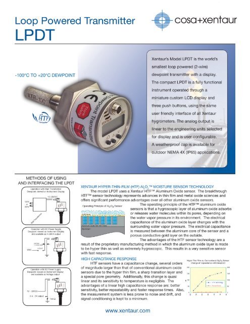 COSA Xentaur Dew Point Meter Model LPDT - Condit Company