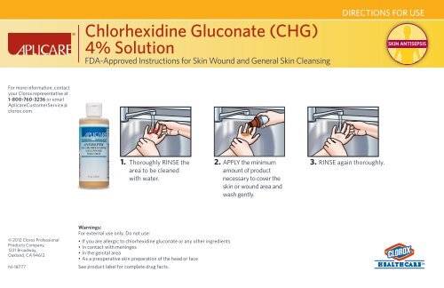 Chlorhexidine Gluconate (CHG) 4% Solution - Clorox Professional