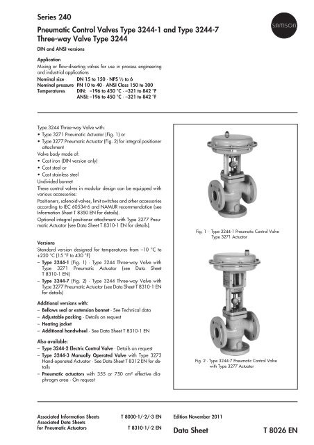 Samson 3244 Series Control Valve - Condit Company