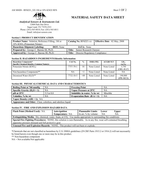 ASI MSDS - RF0ZZ1_XX 1M or 10per KNO3 RFS.pdf - Analytical ...