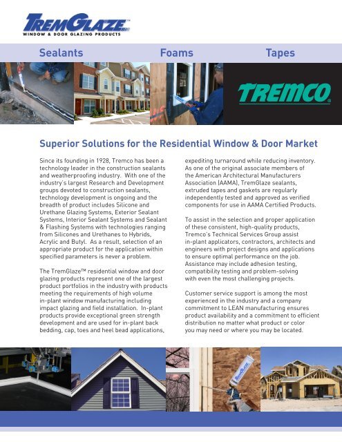 Sealants Foams Tapes - Tremco Sealants