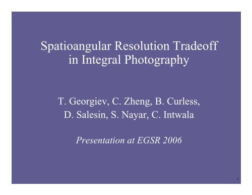 Spatioangular Resolution Tradeoff in Integral Photography