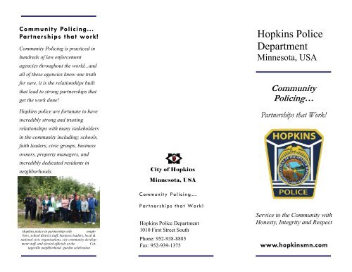 Community Policing Brochure - City of Hopkins
