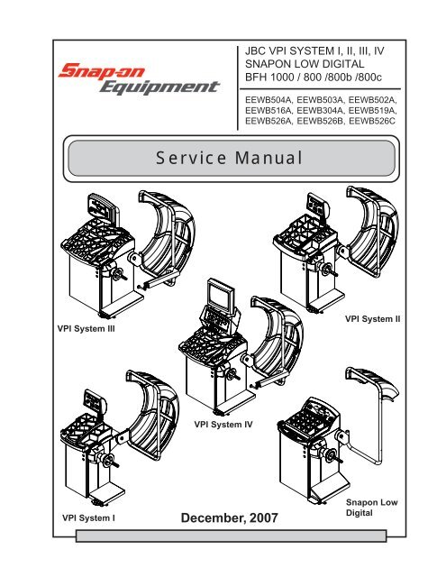 Service Manual - Snap-on Equipment